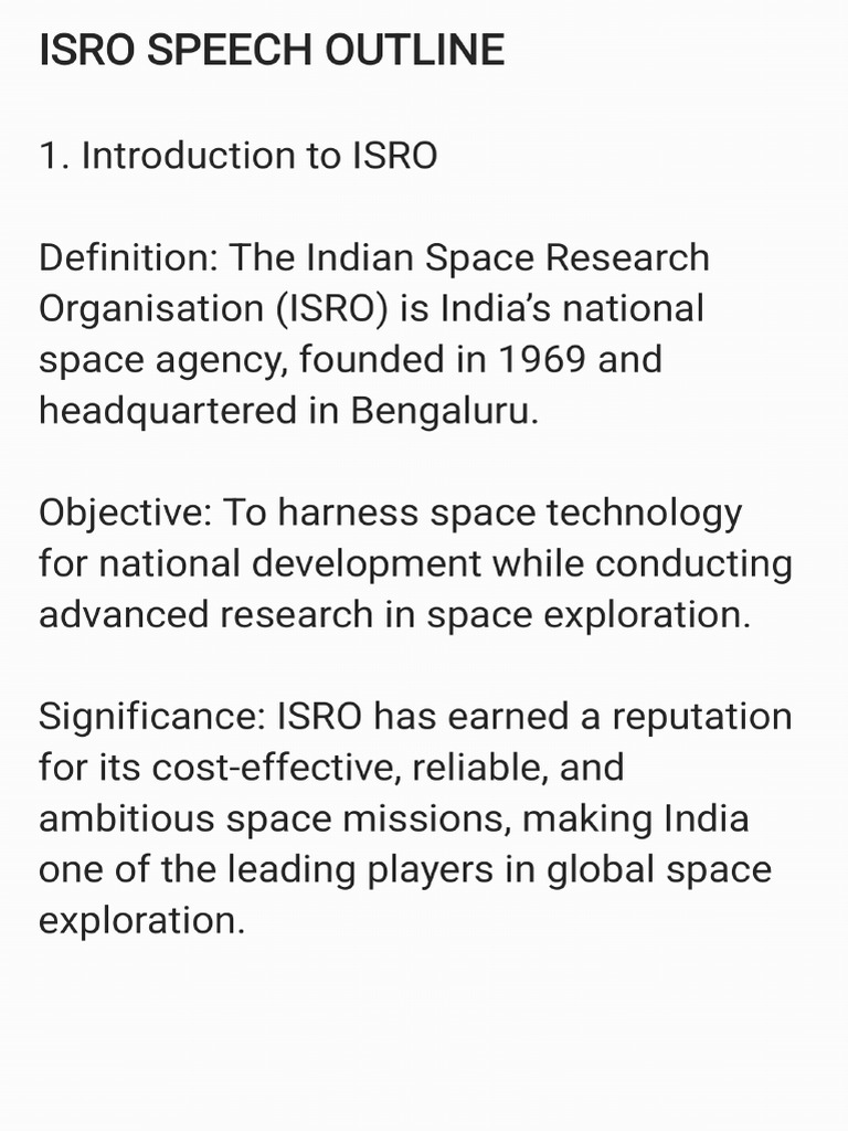 ISRO (Speech or Lecture) | PDF