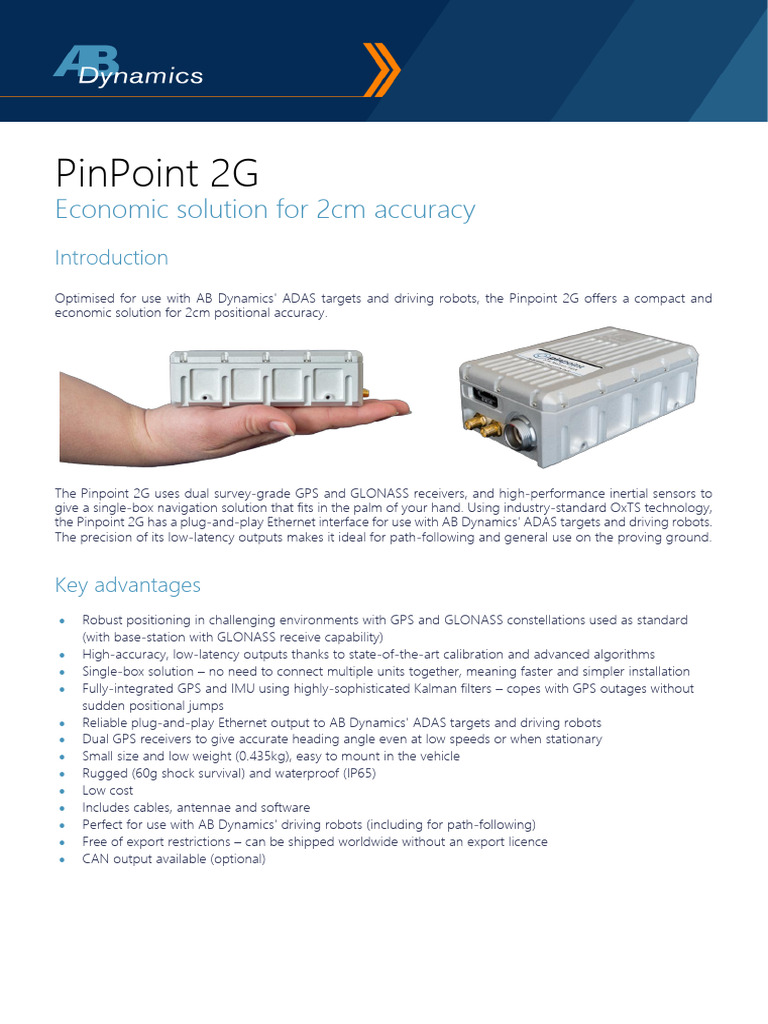 OxTs Pinpoint | PDF | Global Positioning System | Equipment
