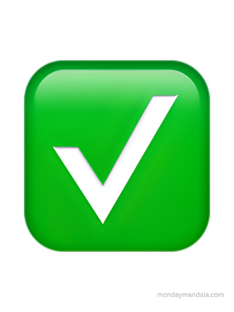Printable Check Mark Button Emoji | PDF
