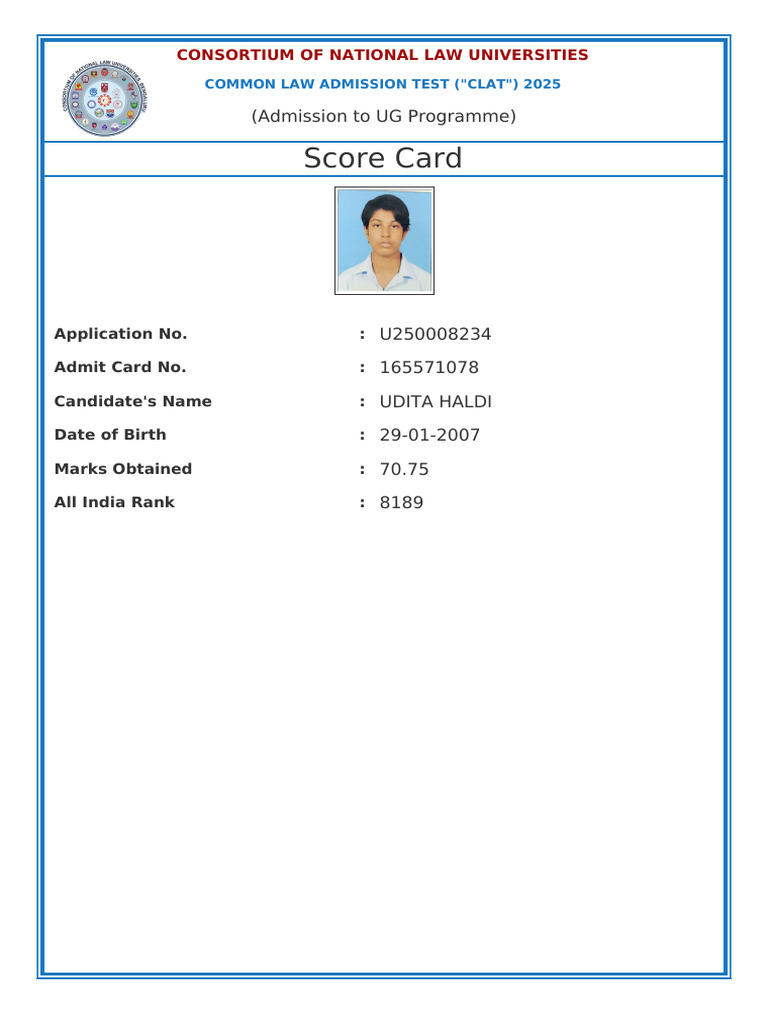 Clat Score Card | PDF