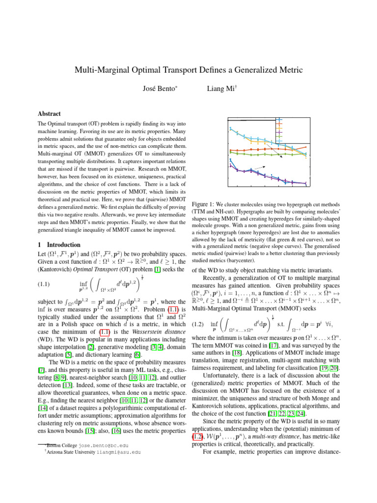 Multi-Marginal Optimal Transport Defines a Generalized Metric | PDF ...