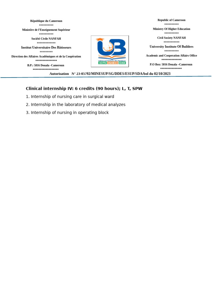 Clinical Internship IV Sem 2 | PDF