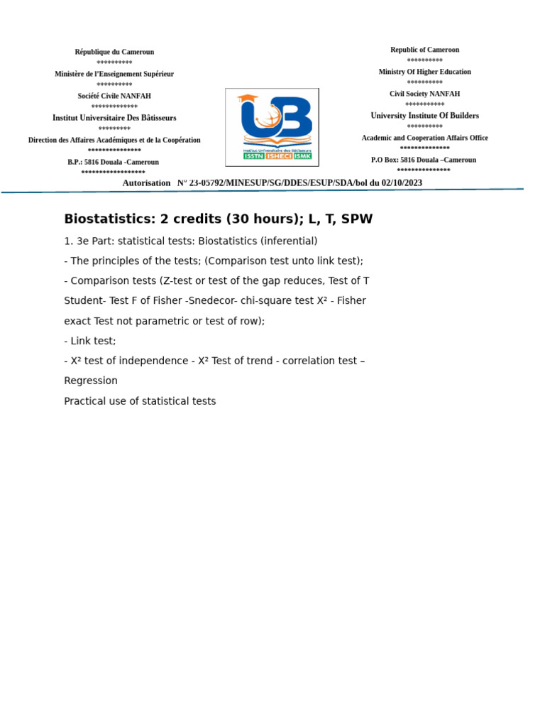 Biostatistics Sem 2 | PDF