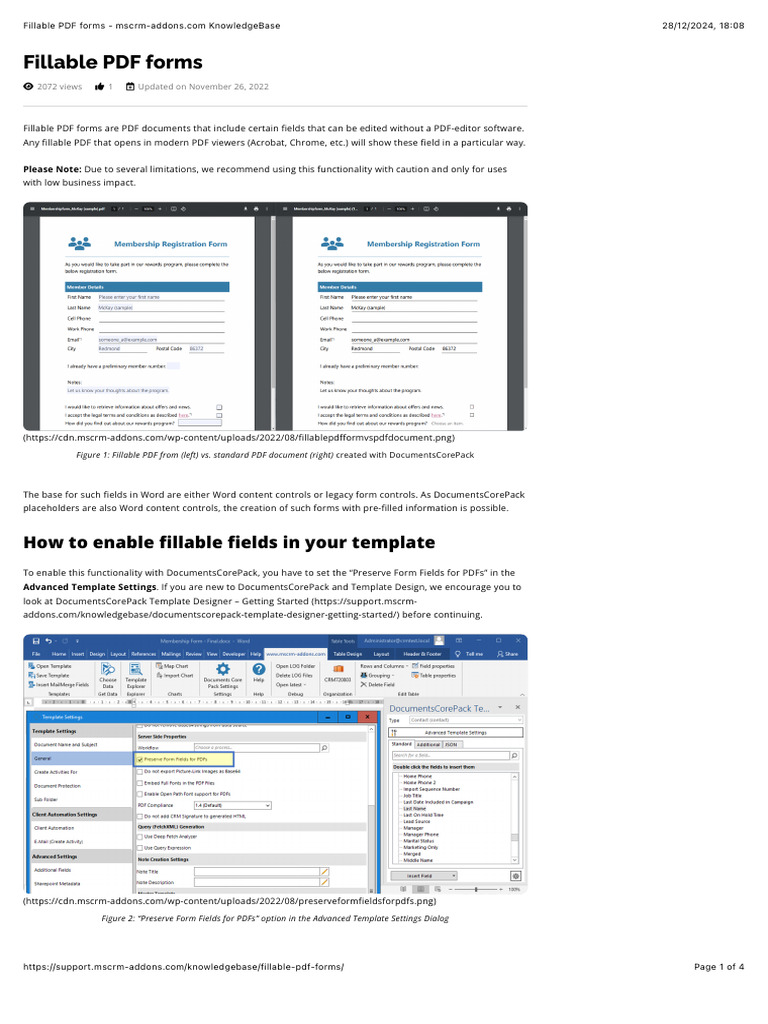 Fillable PDF forms - mscrm-addons.com KnowledgeBase | PDF | Computing | Digital Technology