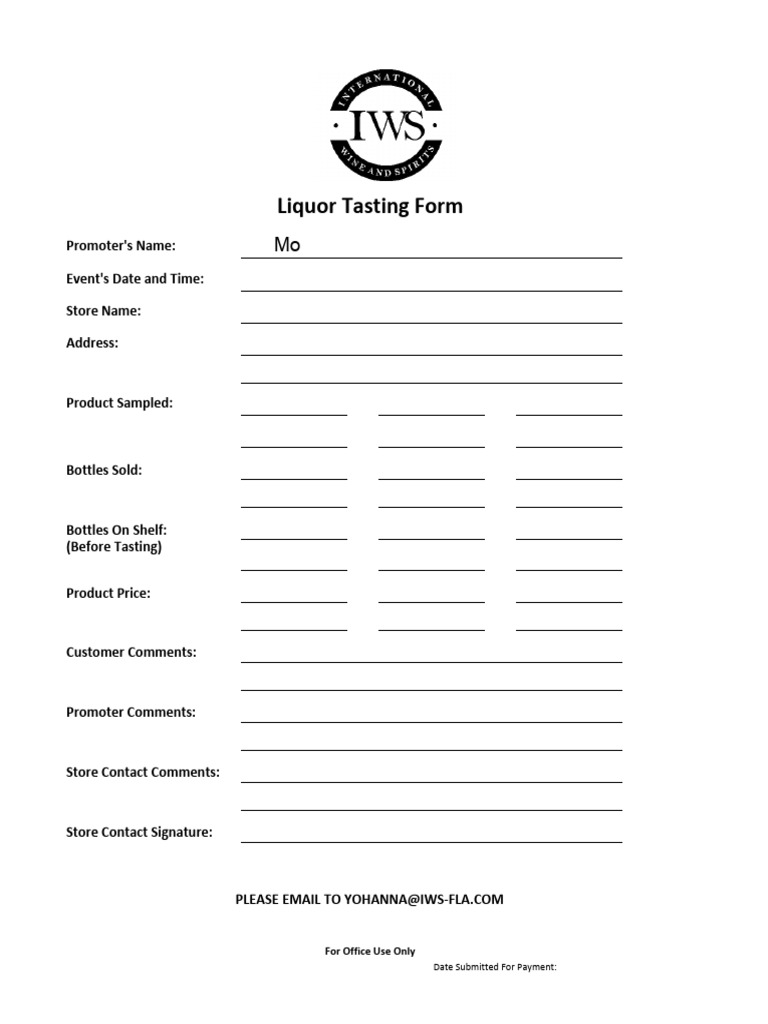 IWS Tasing Form 3 | PDF