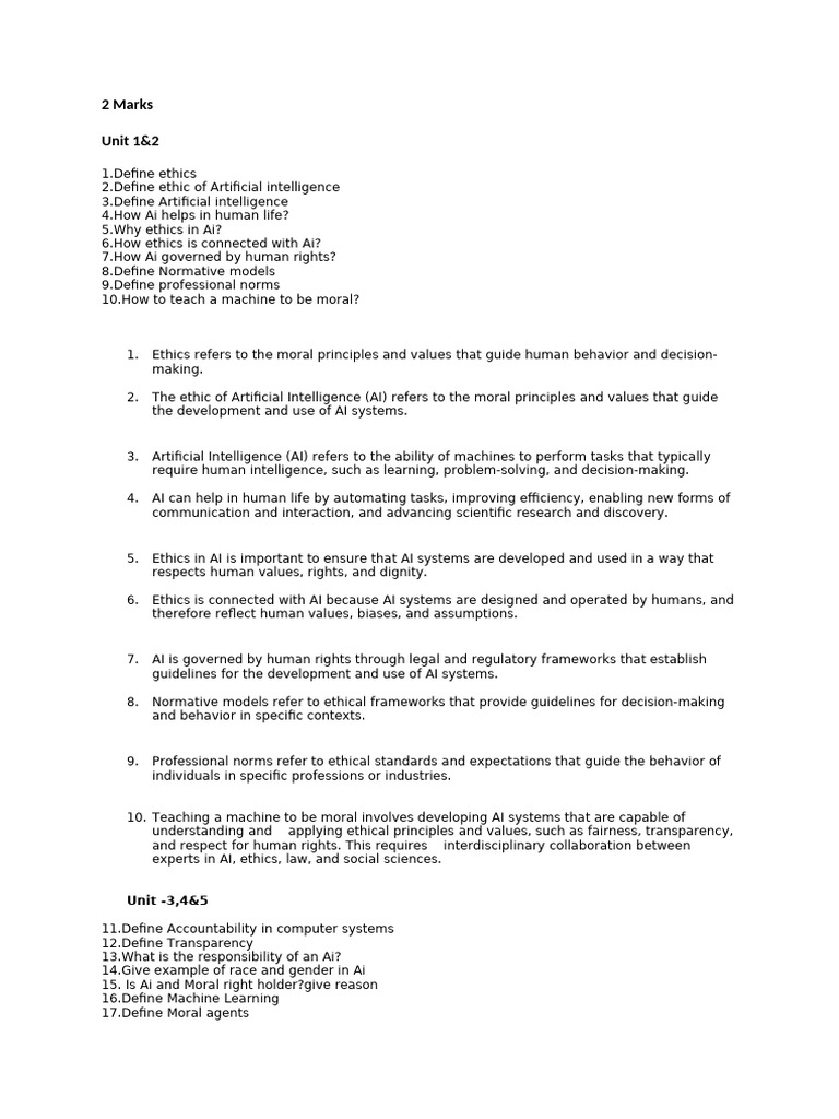 EAI 2 marks | PDF | Artificial Intelligence | Intelligence (AI) & Semantics