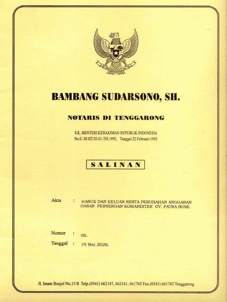 Cv. Patra Bumi | PDF