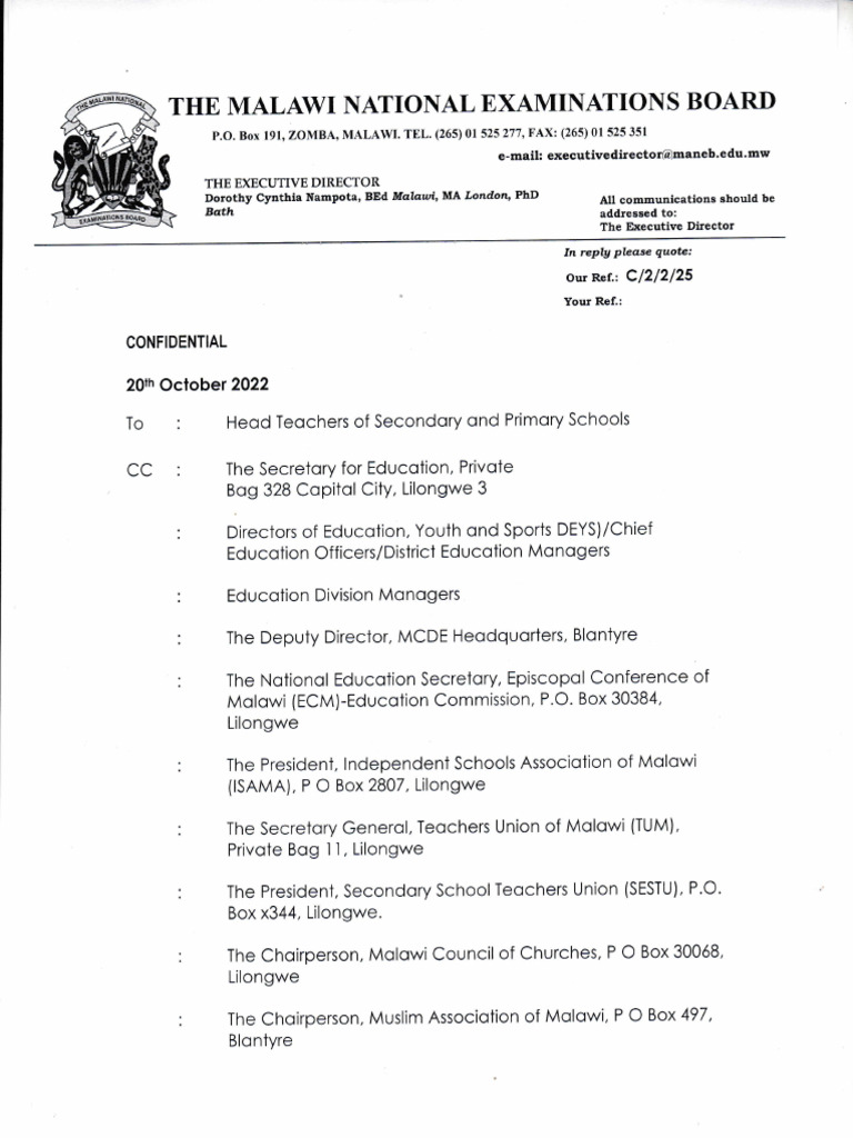 MANEB 2023 Examination Fees | PDF