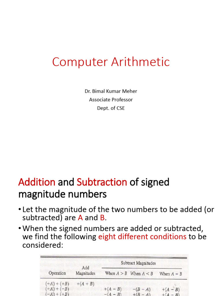 Module 3 (BKM) - Arithmetic | PDF | Computer Architecture | Elementary ...