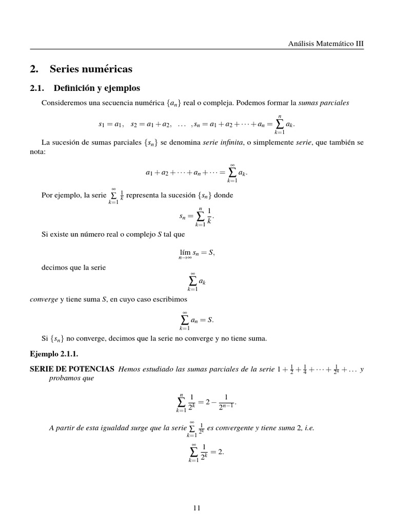 Series Numéricas y Convergencia Matemática | PDF | Series (Matemáticas ...