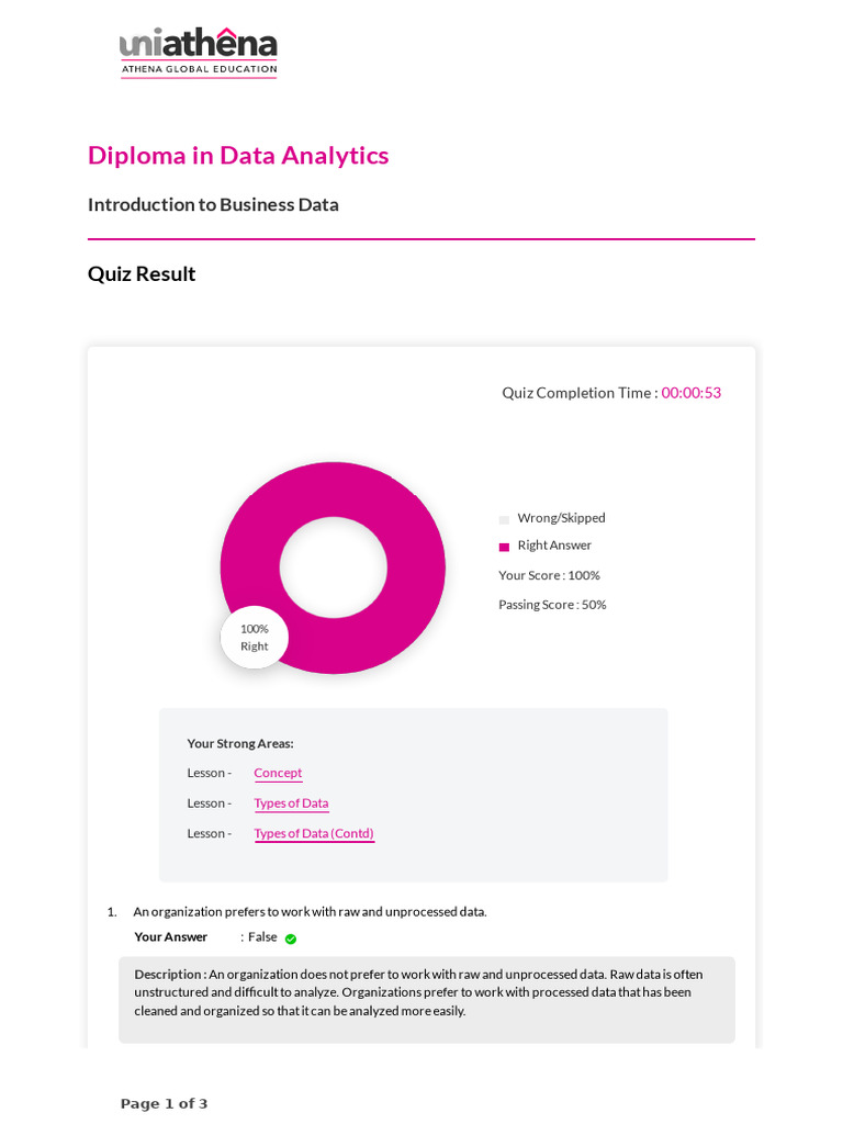 quiz_result | PDF | Data | Analytics