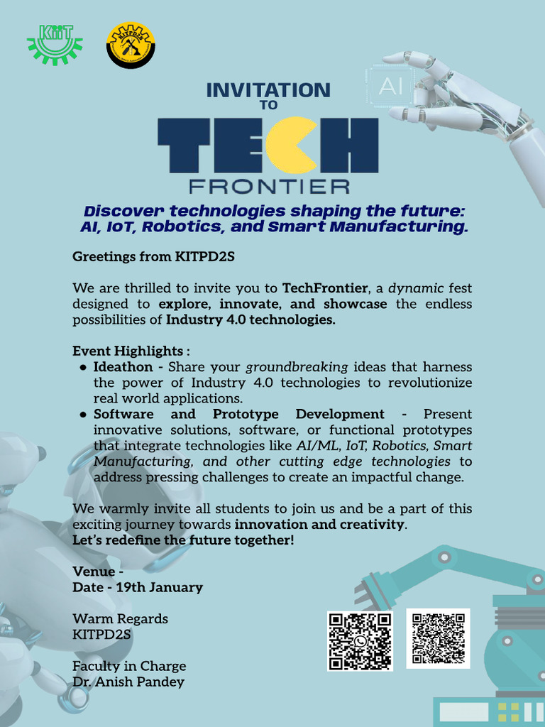 Invitation To TechFrontier-1 | PDF