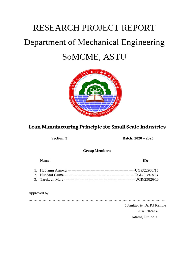 Lean Manufacturing Principle For Small Scale Industries Report | PDF ...