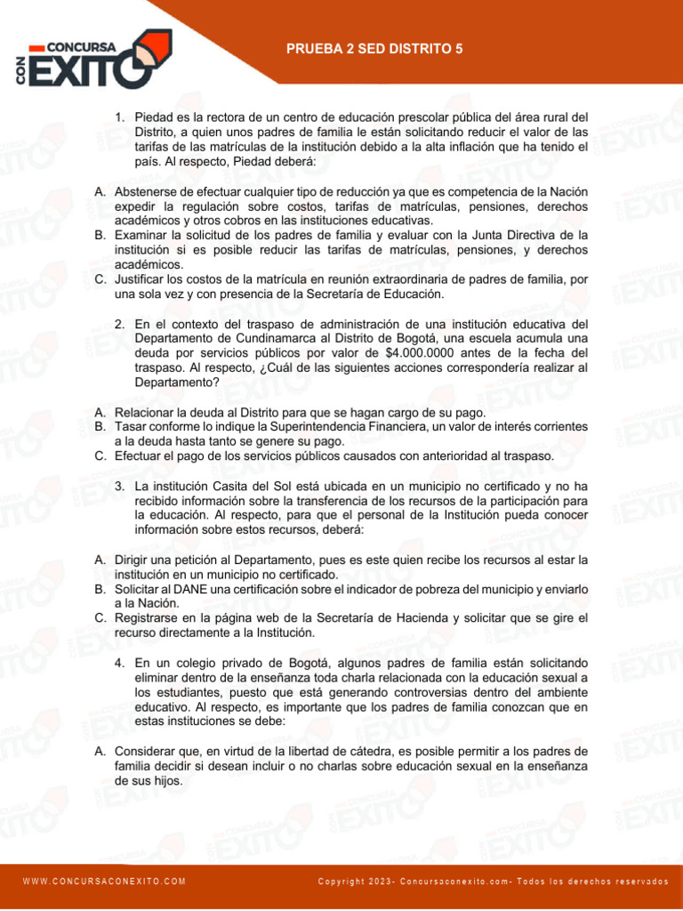Prueba 2 Sed | PDF | Bogotá | Educación sexual