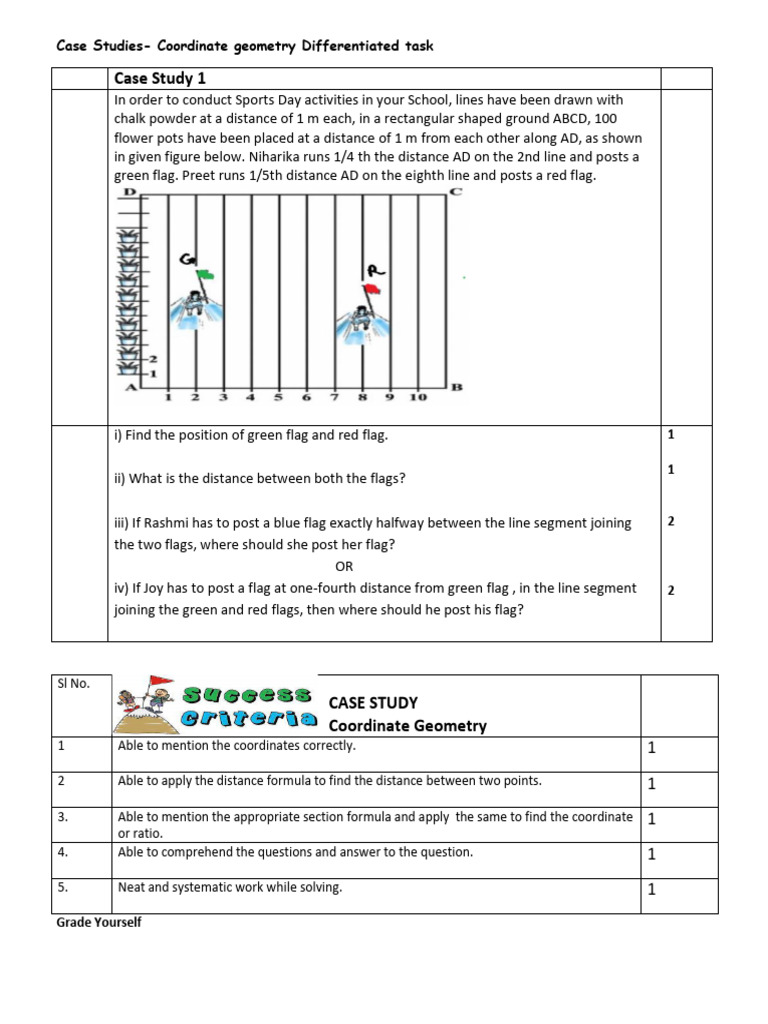 Case Studies in Coordinate Geometry Class 10 | PDF | Cartesian ...