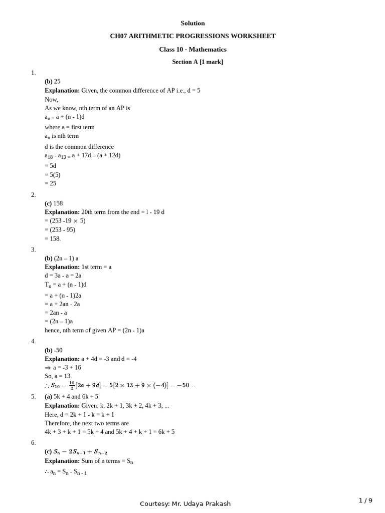 Practice Worksheet Solutions | PDF | Mathematics