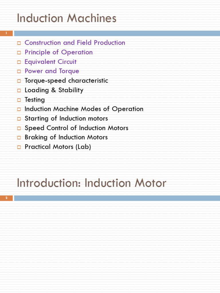 Induction Machines: Operation & Control | PDF | Electric Motor ...