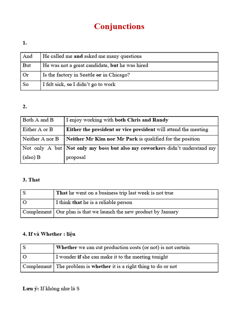 Conjunctions | PDF