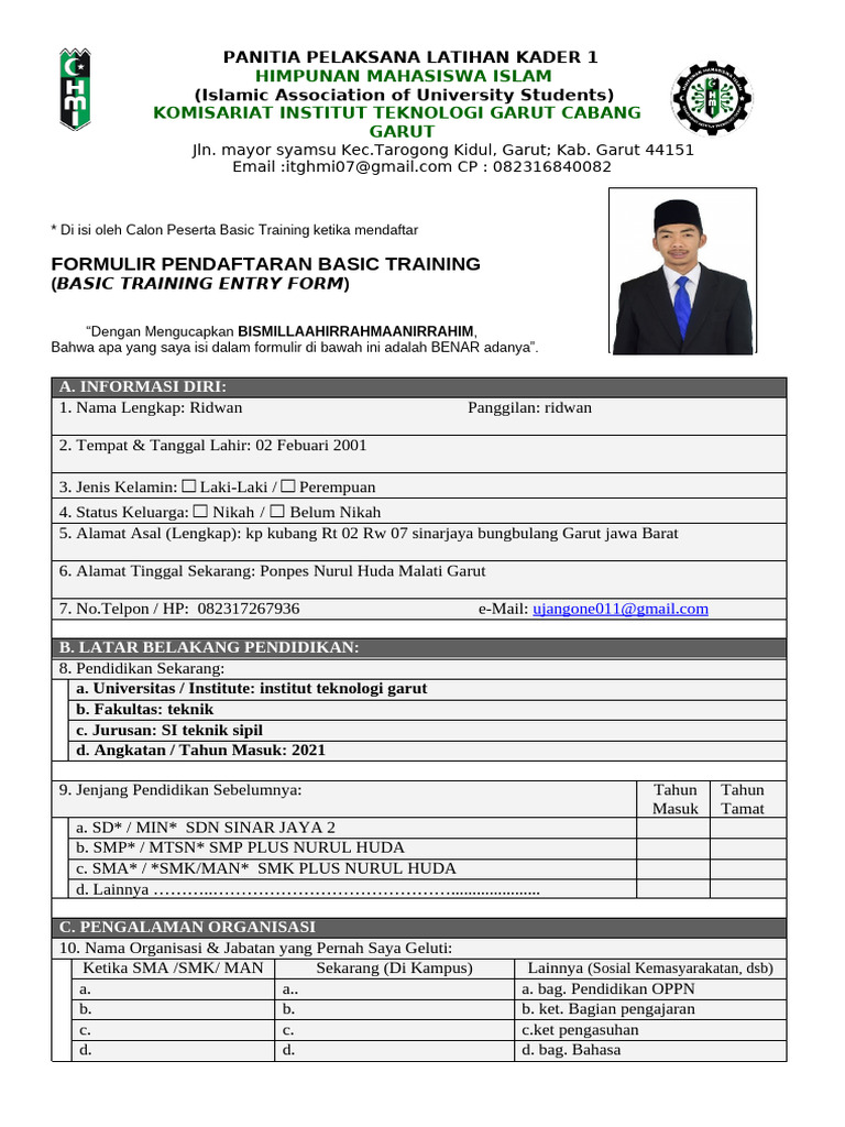formulir_pendaftaran_HMI_ITG[1] | PDF