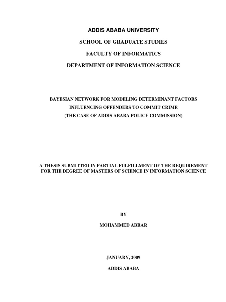 Addis_Ababa_University | PDF | Bayesian Network | Crimes