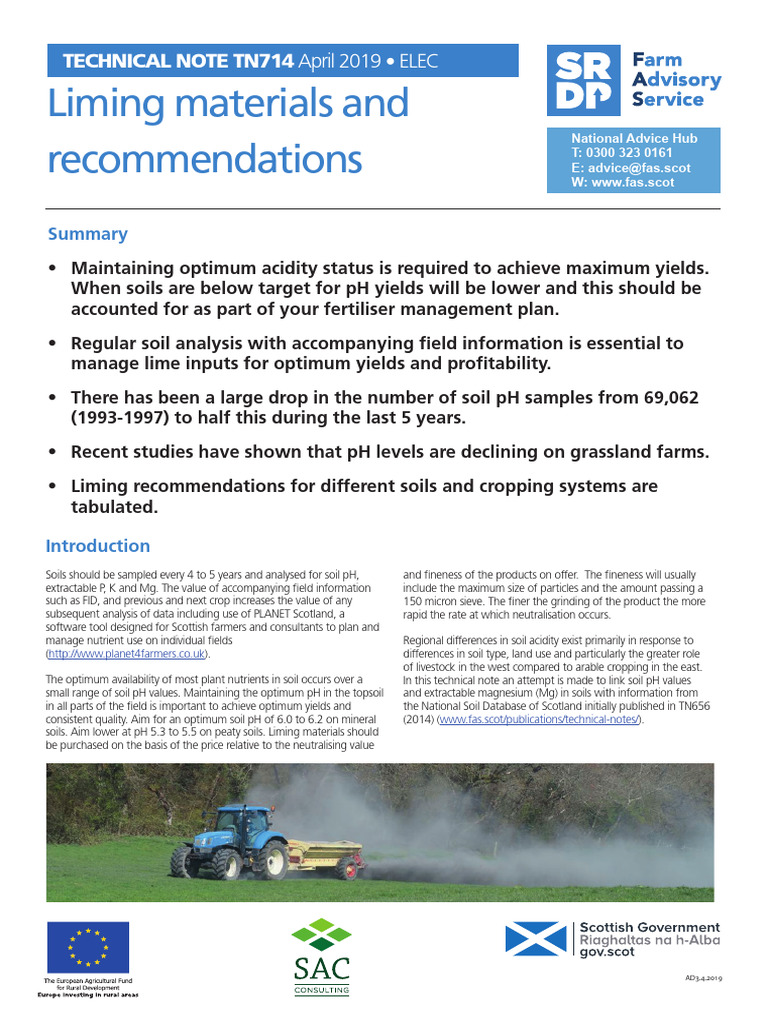 TN714 Liming Materials and Recommendations 1 | PDF | Soil | Magnesium