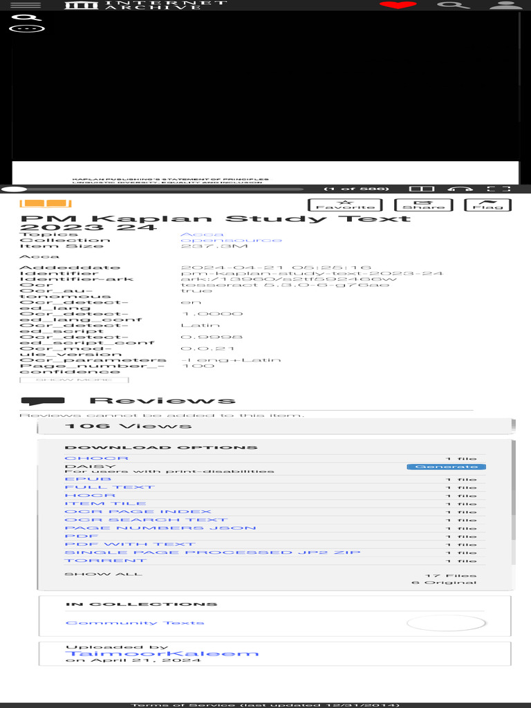 PM Kaplan Study Text 2023 24: Free Download, Borrow, and Streaming ...