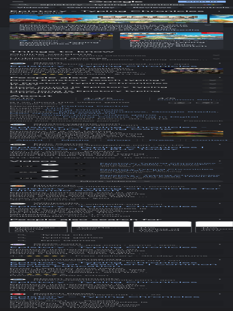 Epistory: Adventure Typing Game Overview | PDF