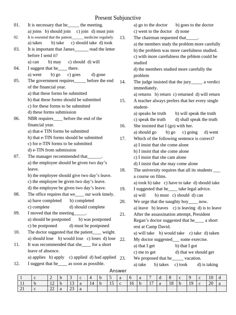 Present Subjunctive | PDF