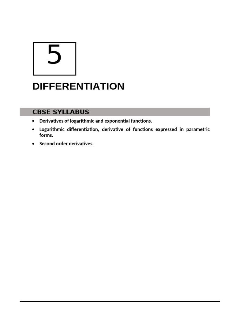 CHAPTER - 5__DIFFERENTIATION 2 | PDF | Trigonometric Functions | Calculus