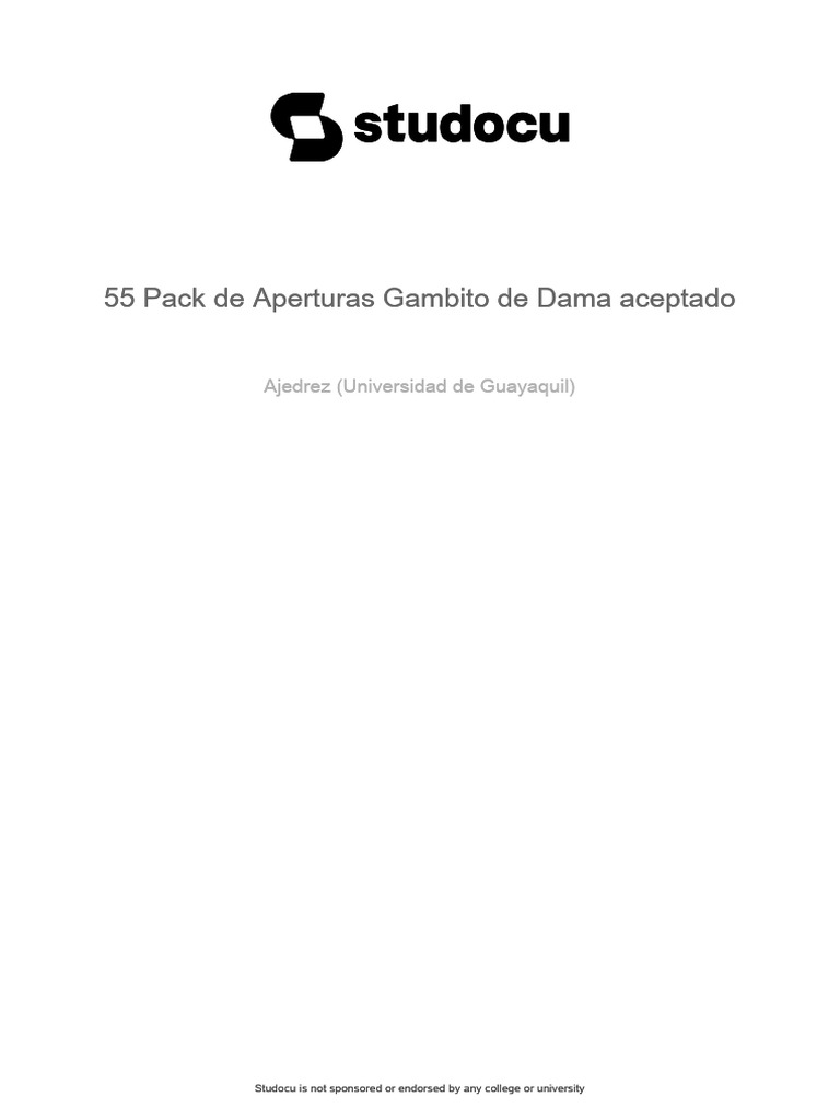 55 Pack De Aperturas Gambito De Dama Aceptado Pdf Aperturas De