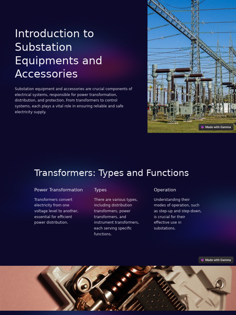 Introduction To Substation Equipments and Accessories | PDF | Electrical Substation | Transformer
