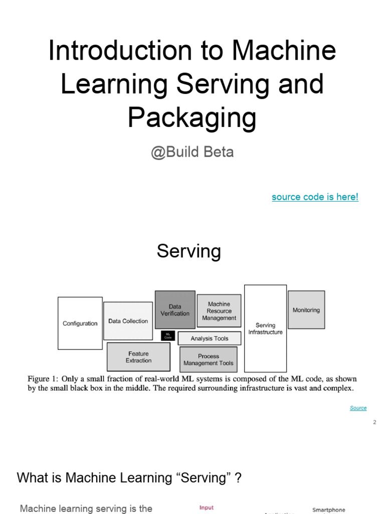 Introduction to Machine Learning Serving and Packaging_v2 | PDF | Scalability | Machine Learning