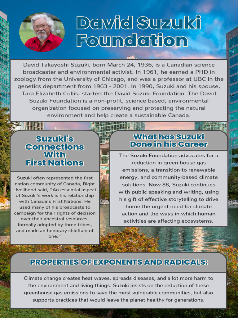 David Suzuki: Environmental Advocate | PDF
