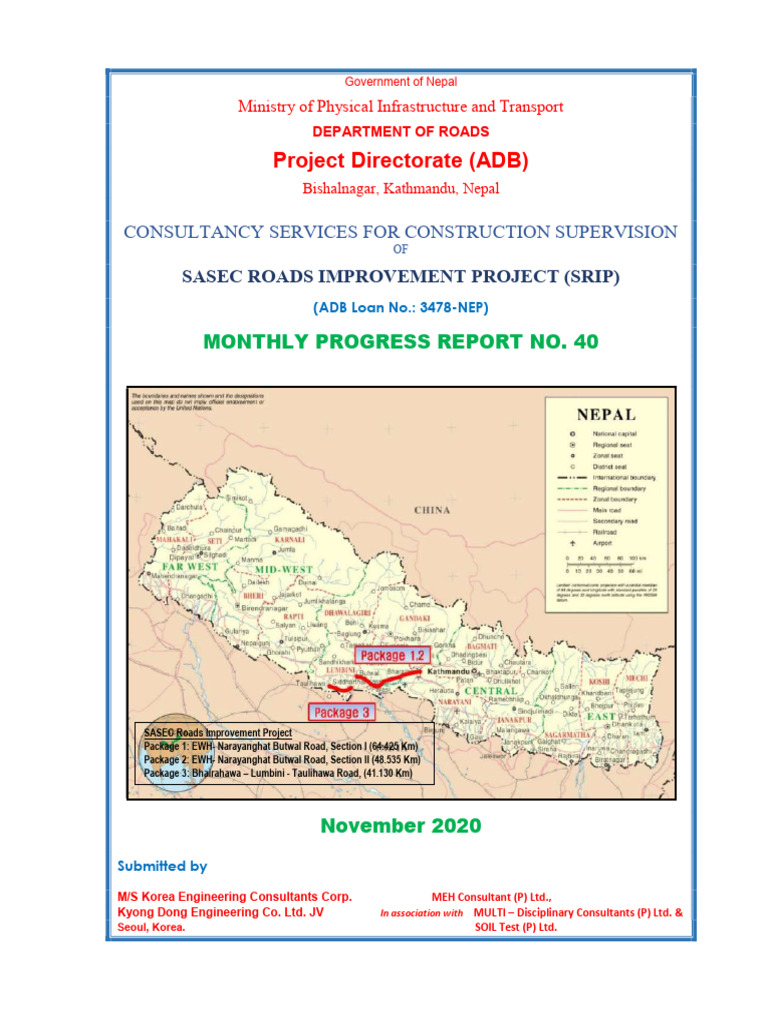 Monthly Progress Report No 40 For The Month of November 2020 ...