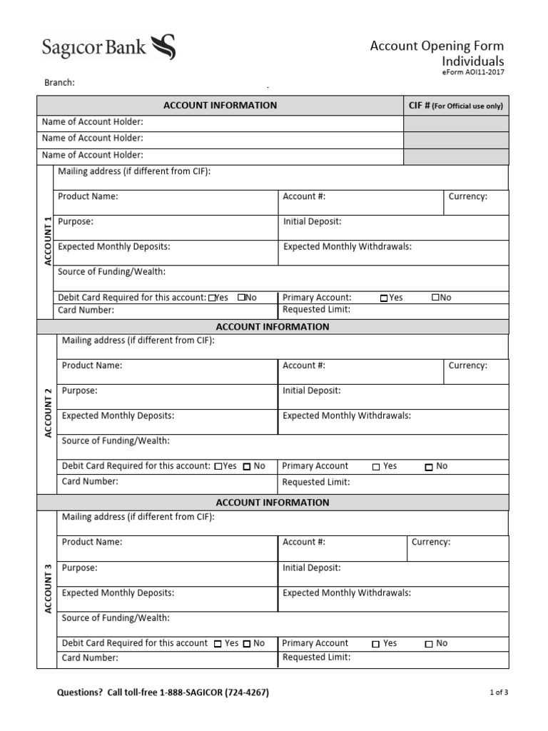 Sagicor Account Opening Form | PDF | Banks | Payments