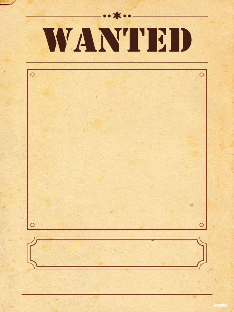 Wanted Poster Template | PDF