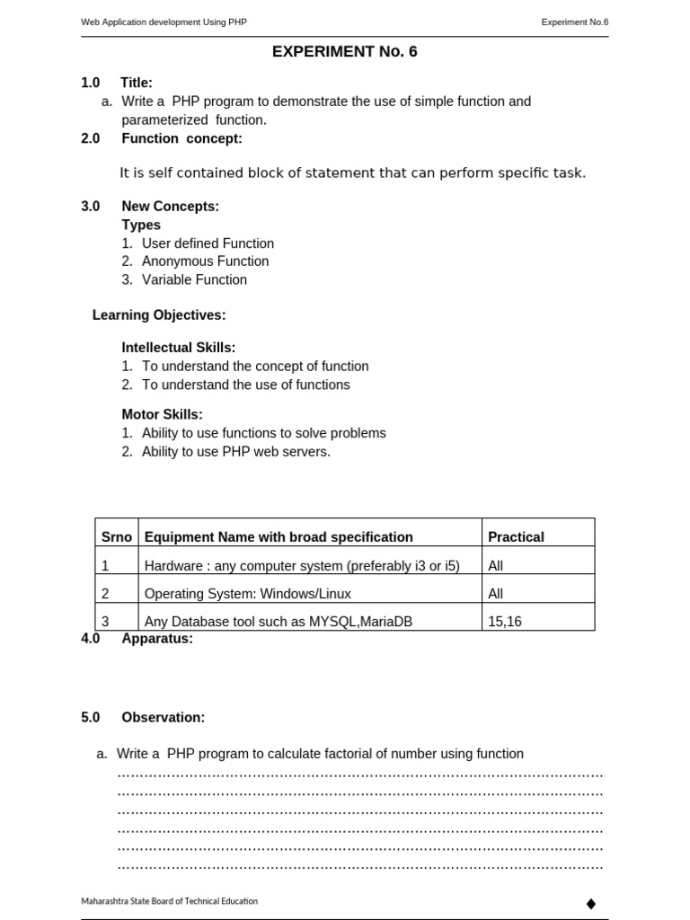Experiment No 6 | PDF | Php | Function (Mathematics)