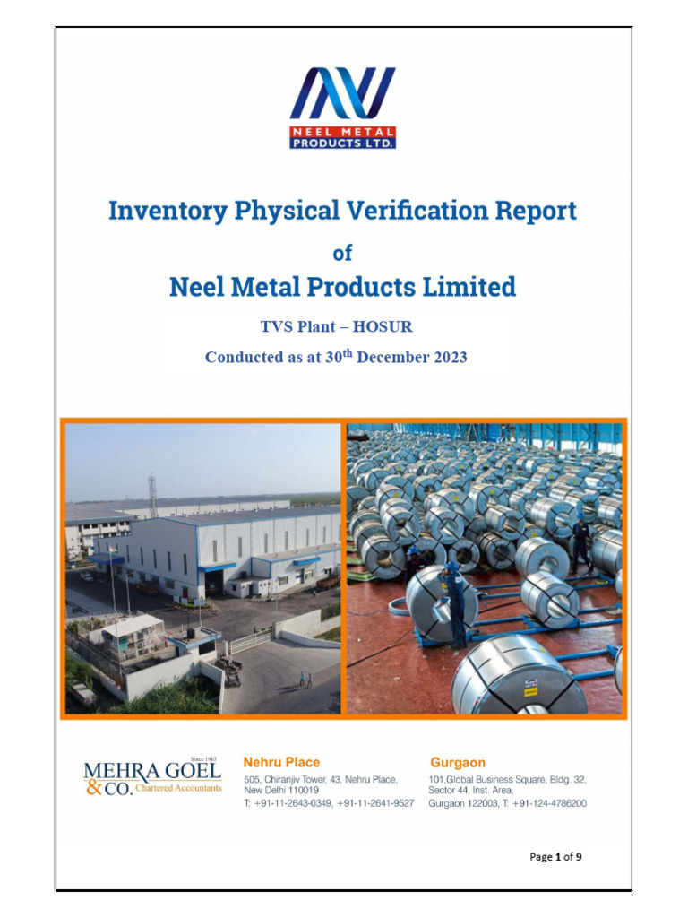 PV Report of TVS Plant Held On 30th Dec 2023 | PDF | Inventory | Economies