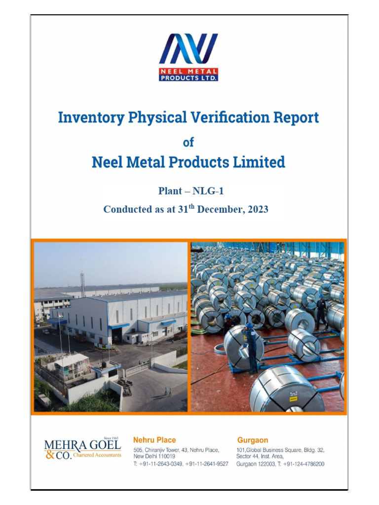 PV Report Plant NLG 1 Held On 31st Dec 2023 | PDF | Inventory | Logistics