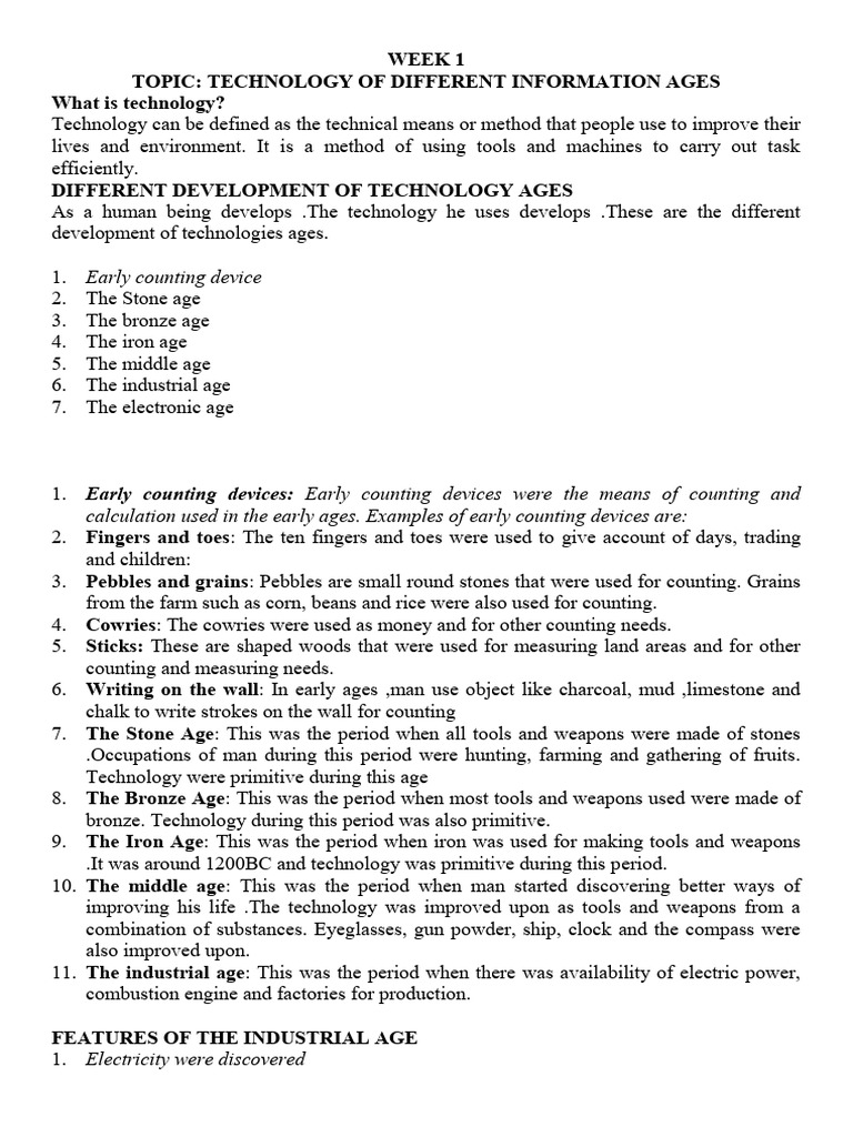 Technology Across Information Ages | PDF | Computer Keyboard | Information