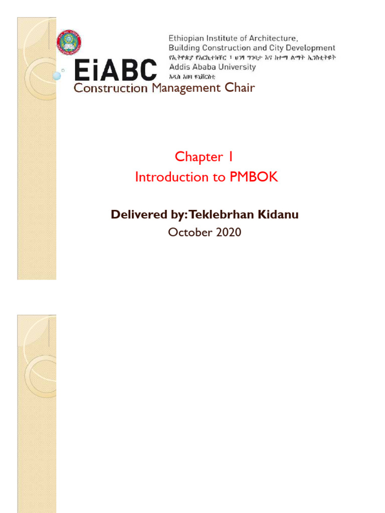 1.3 Introduction To PMBOK | PDF | Project Management | Risk Management