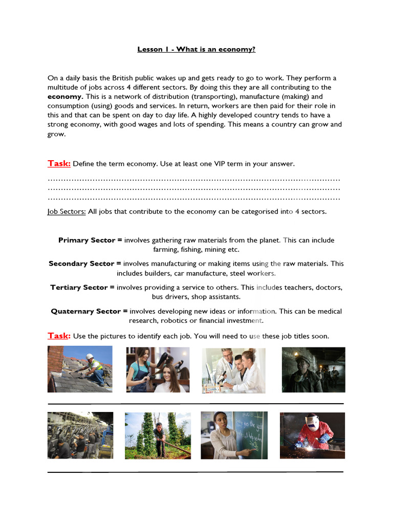 Economic Activities in Job Sectors | PDF | Economies | Economics