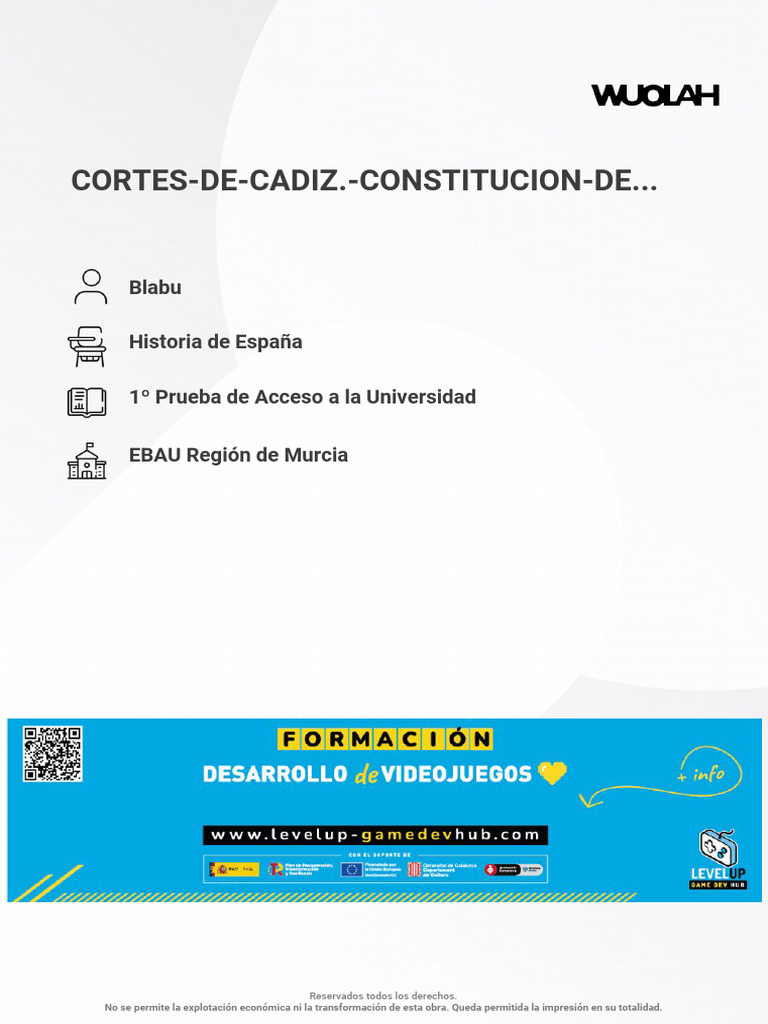 Constitución de 1812 y Cortes de Cádiz | PDF | Guerra peninsular | España