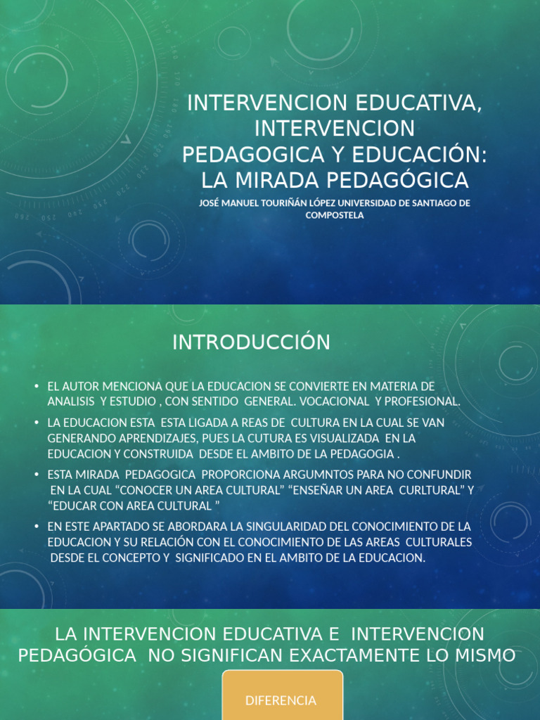 Intervencion Educativa, Intervencion Pedagogica y Educación | PDF | Conocimiento | Pedagogía