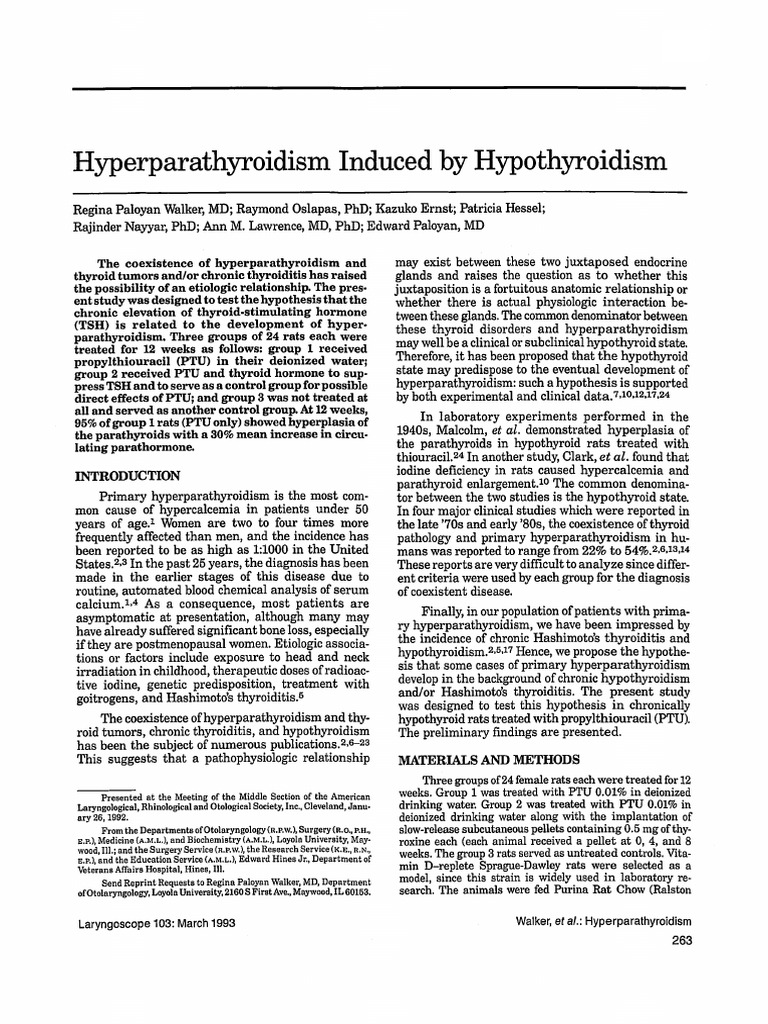 The Laryngoscope - March 1993 - Walker - Hyperparathyroidism Induced by ...