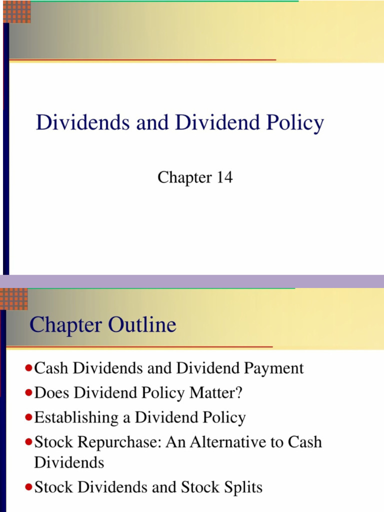 Dividend and Dividend Policy Slide Presentation | PDF