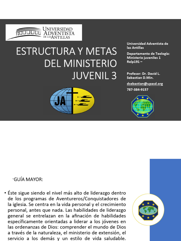 Estructura y Metas Del Ministerio Juvenil #3 | PDF | Iglesia Adventista ...