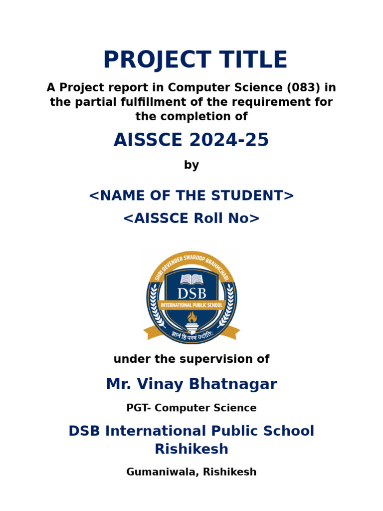 Xii Front Page Project Title | PDF