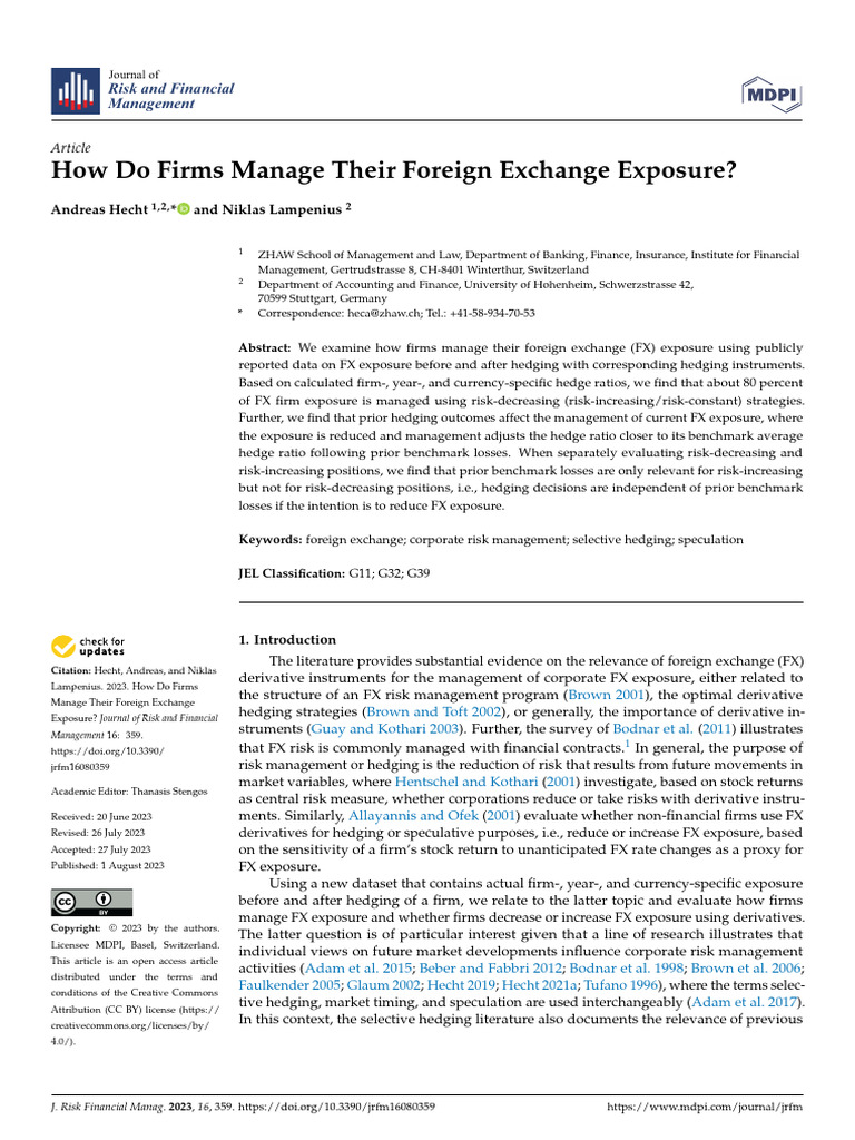 How Do Firms Manage Their Foreign Exchange Exposur | PDF | Hedge ...