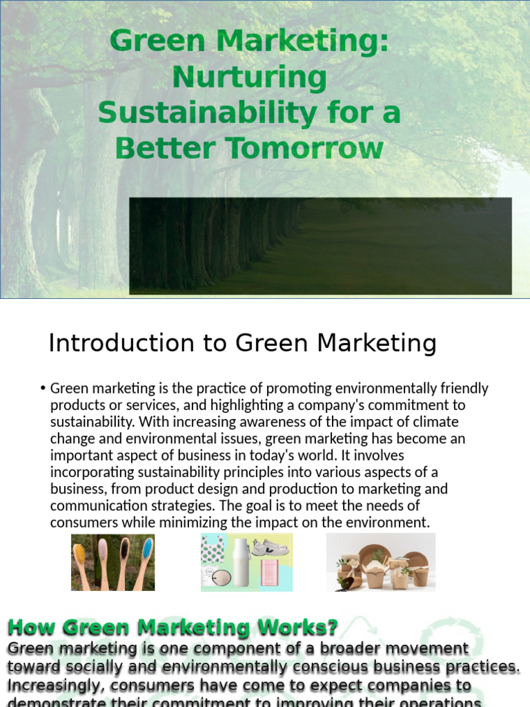 Green Marketing PPT | PDF | Sustainability | Marketing